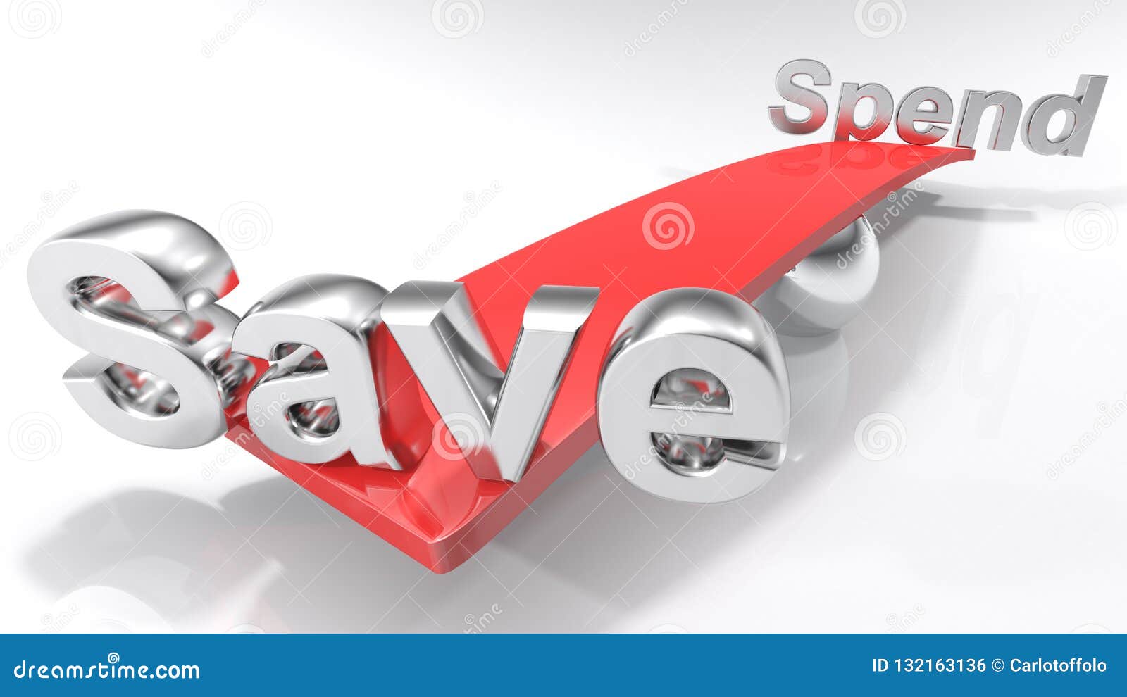 Save and Spend on the Balance - 3D Rendering Illustration Stock ...