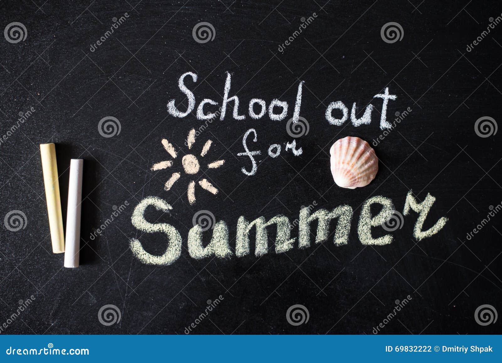 The Words School S Out Written on a Chalkboard Stock Photo - Image of ...