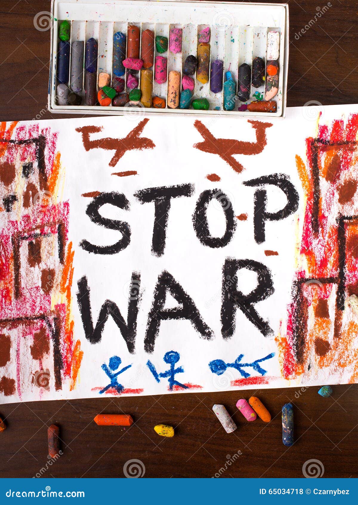 Words stop war stock photo. Image of artwork, colorful - 65034718