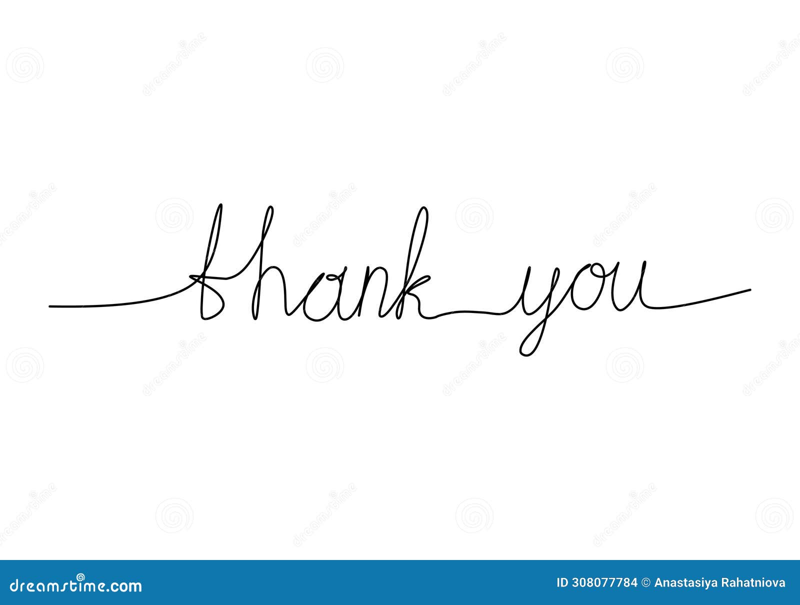 Words Thank You, One Line Drawing Vector Illustration Stock Vector ...