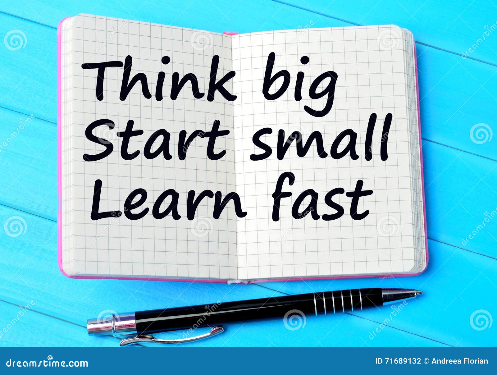 Think Big Start Small And Be Patient, Positive Quotation Stock Image ...