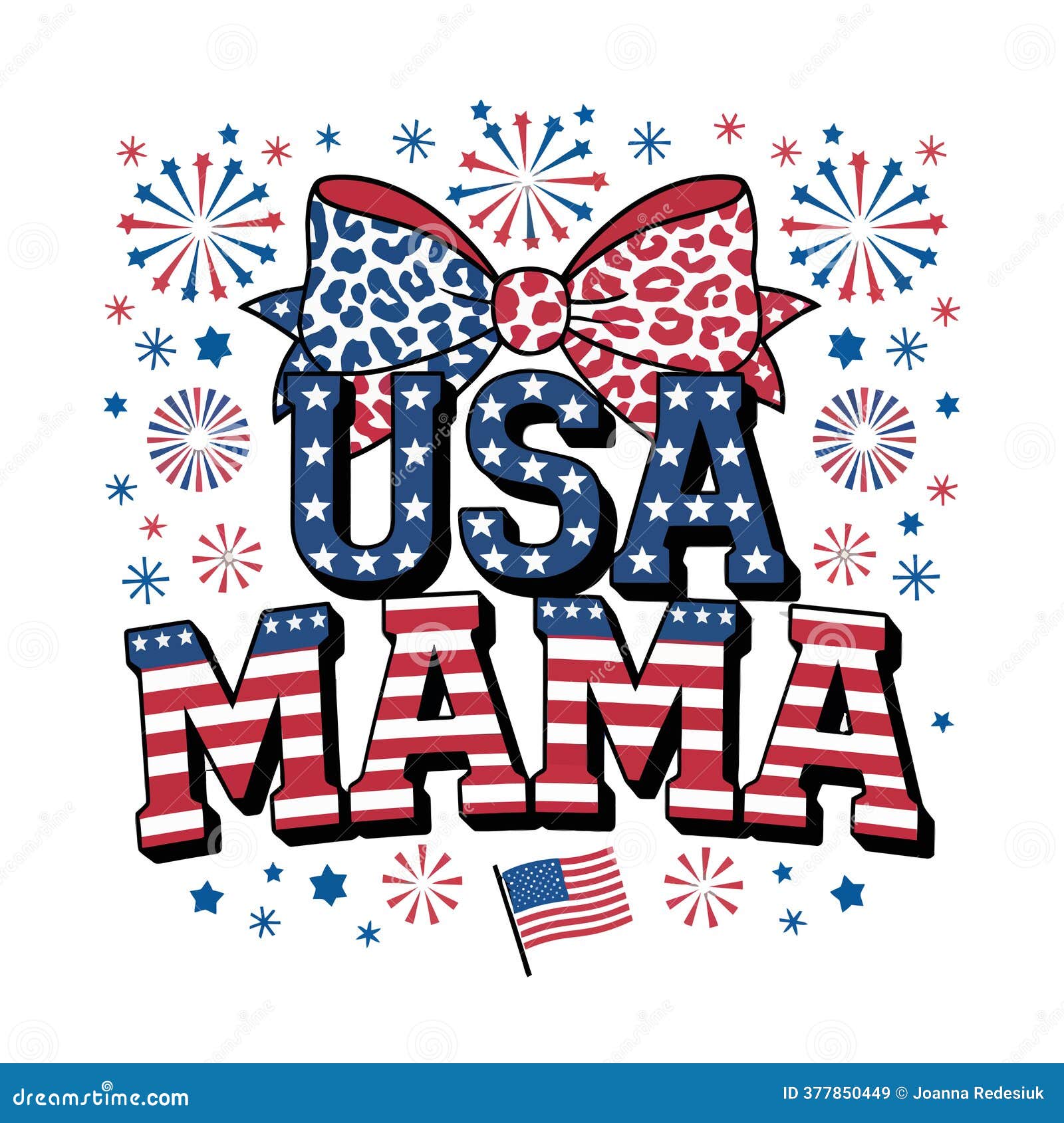 Mama With On Leopard Background On White Background. Isolated ...