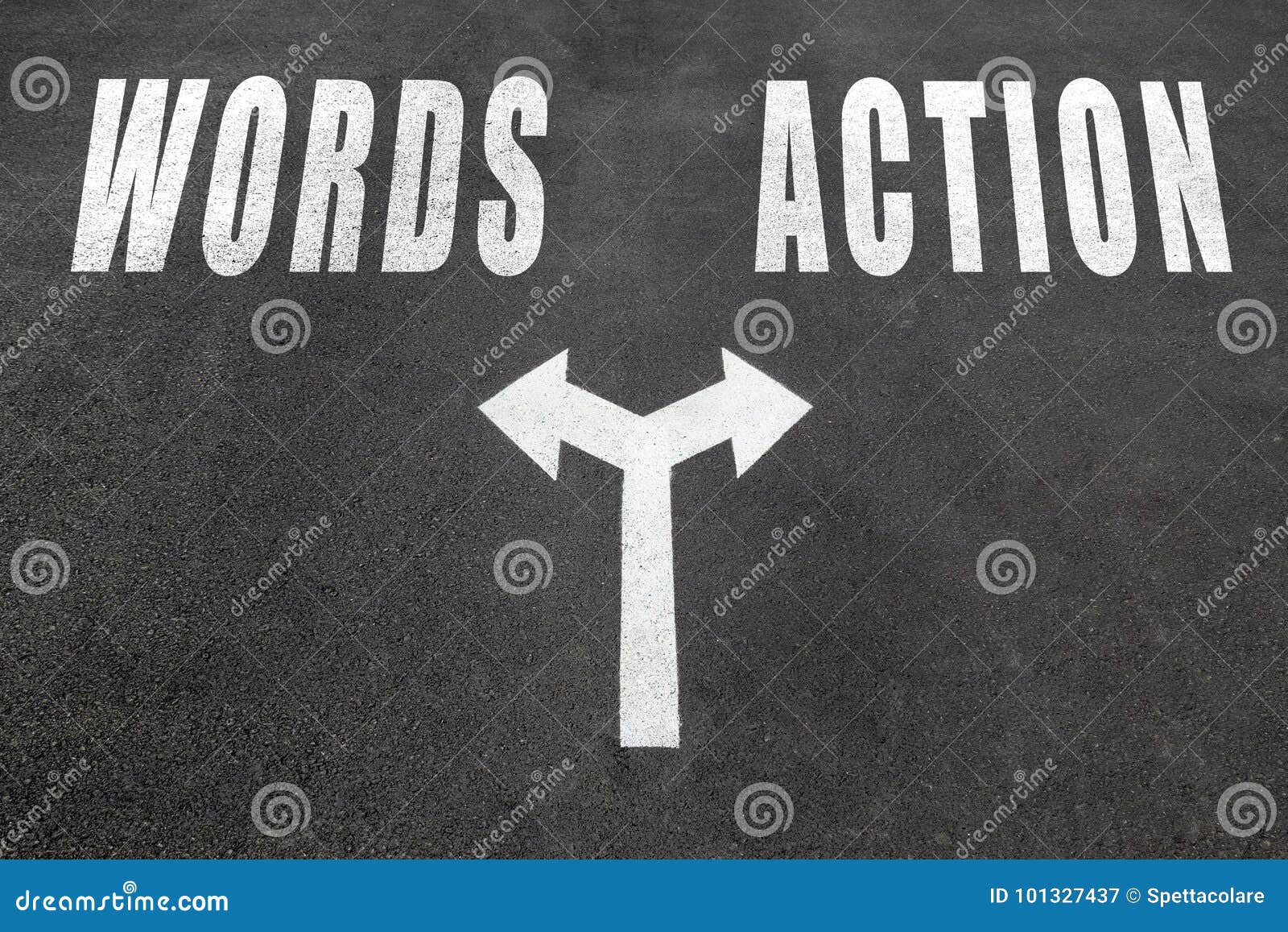 Words Vs Action Choice Concept Stock Image - Image of arrow, choices ...