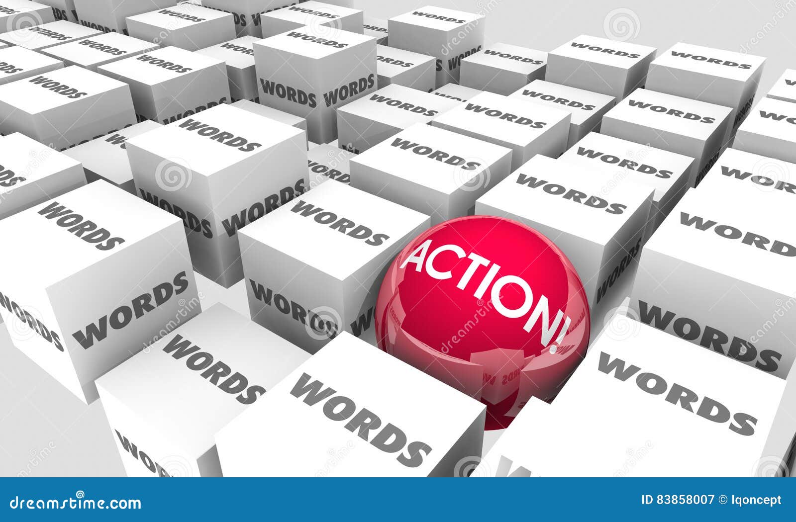 Words Vs Action Follow through Hard Work Stock Illustration ...