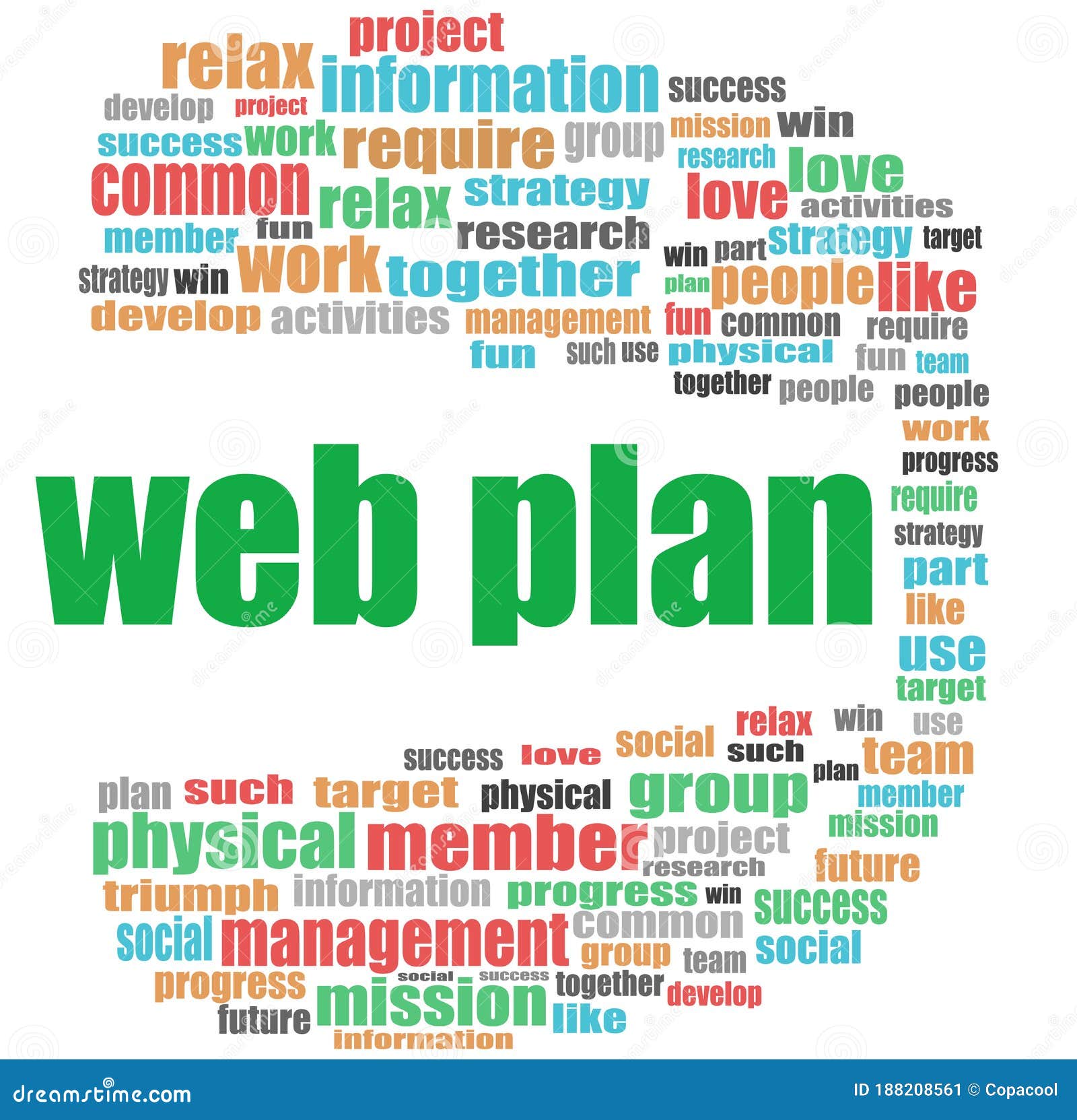 Words Web Plan. Business Concept Stock Illustration - Illustration of ...