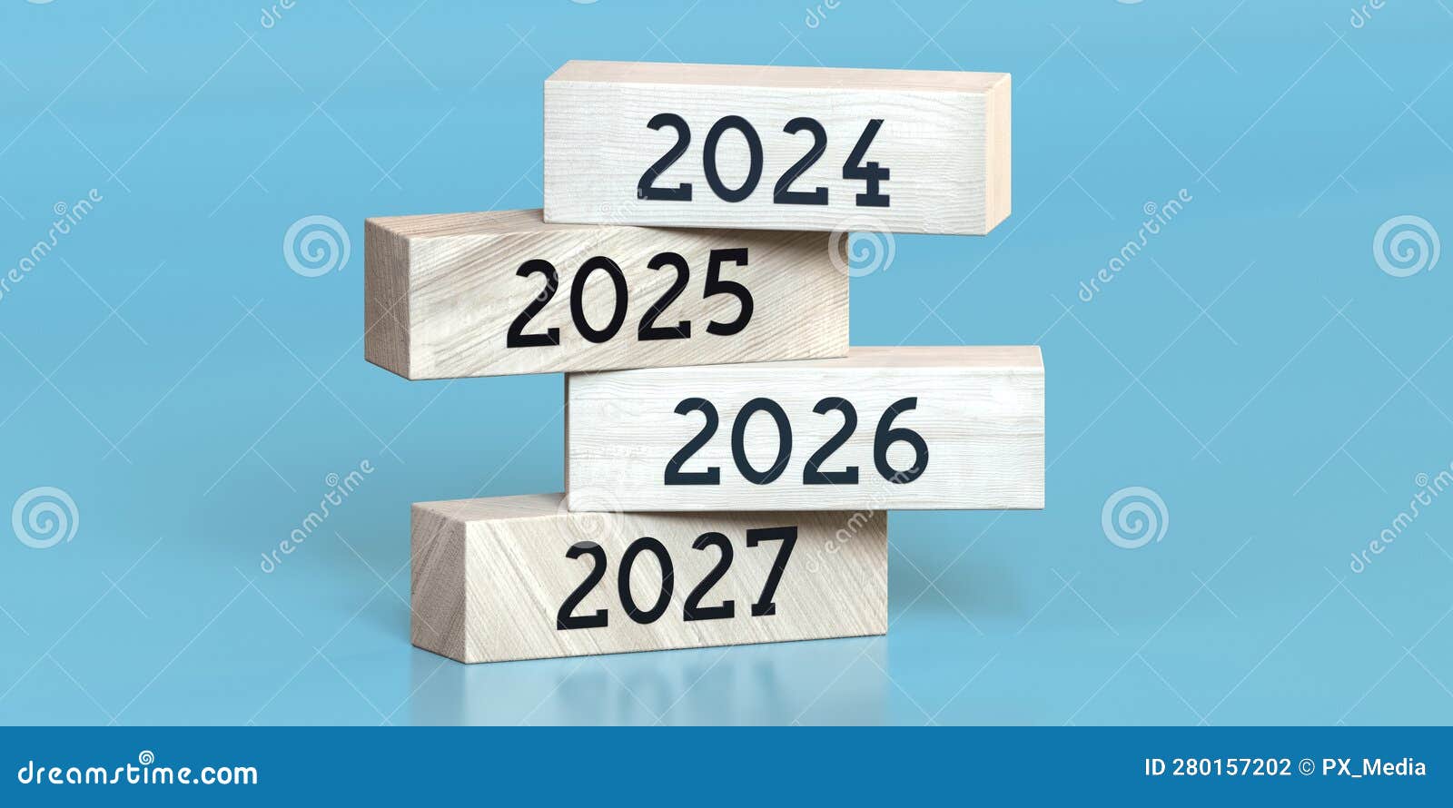 2024, 2025, 2026, 2027, 2028 - Words On Wooden Blocks Royalty-Free ...