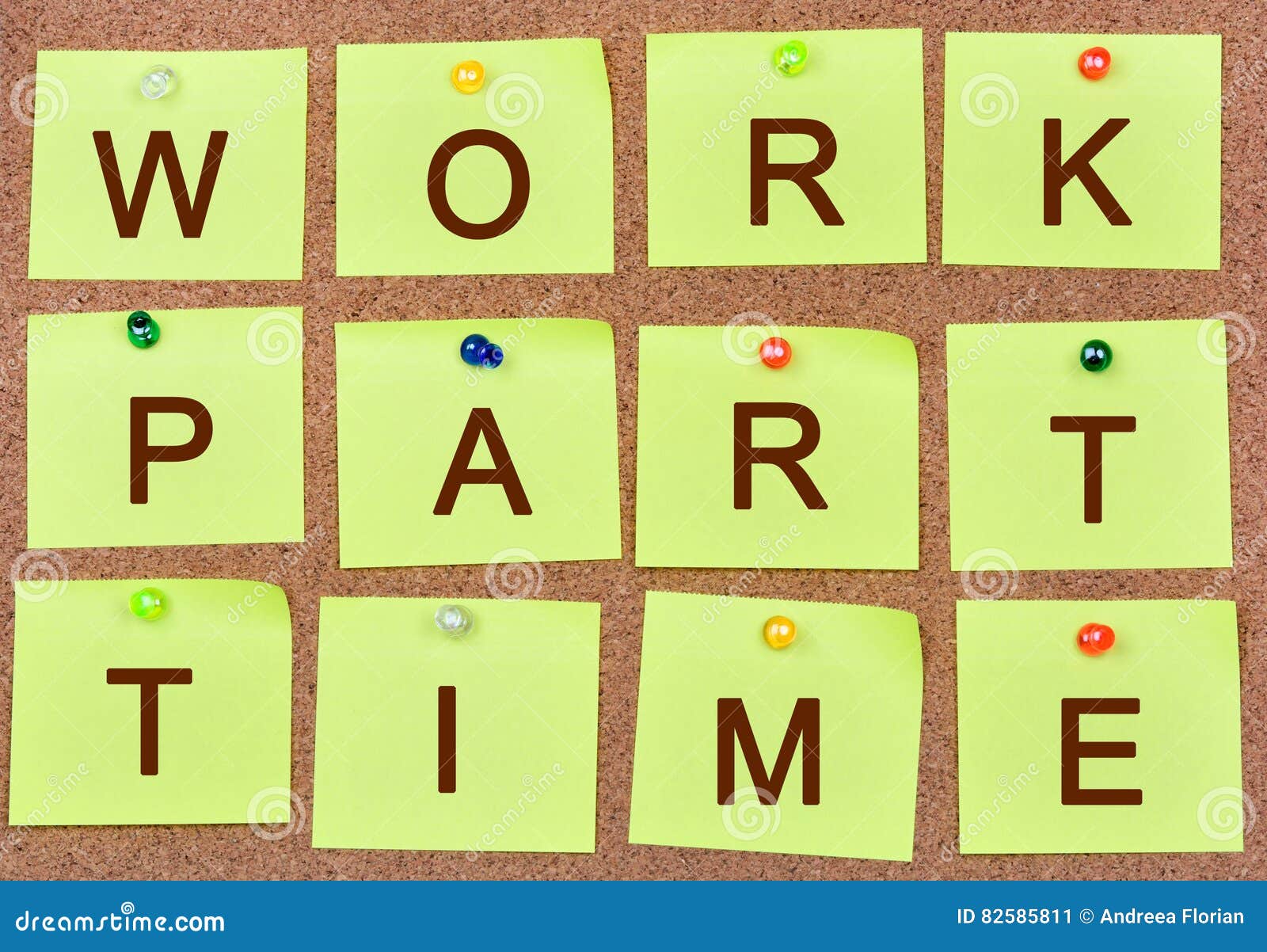 The Words Work Part Time on Notes Stock Image - Image of employment ...