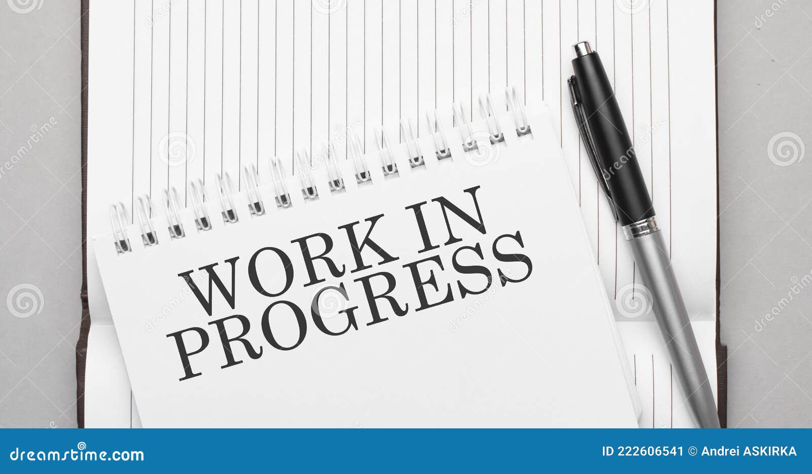 Words Work in Progress Text on Notepad and Pen Stock Image - Image of ...