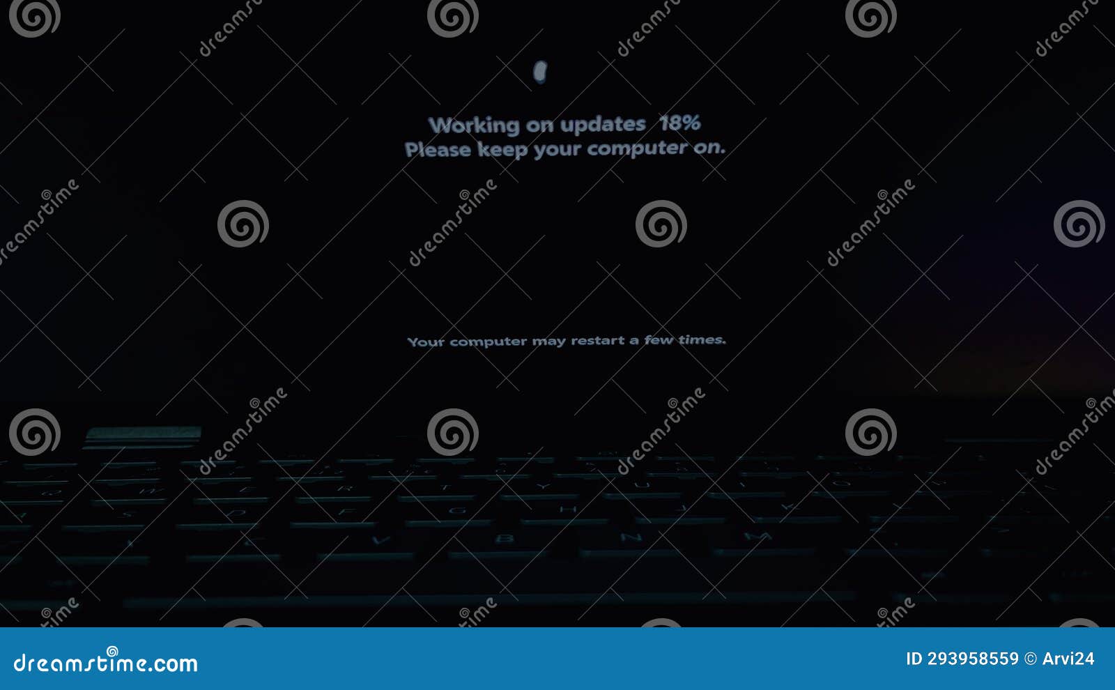 The Words Working on Updates Being Shown in the PC Screen Stock Image ...