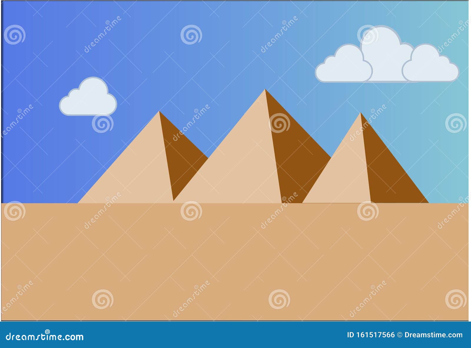 Pyramid Landscape Bright Blue Sky.vector Illustration. Stock Vector ...