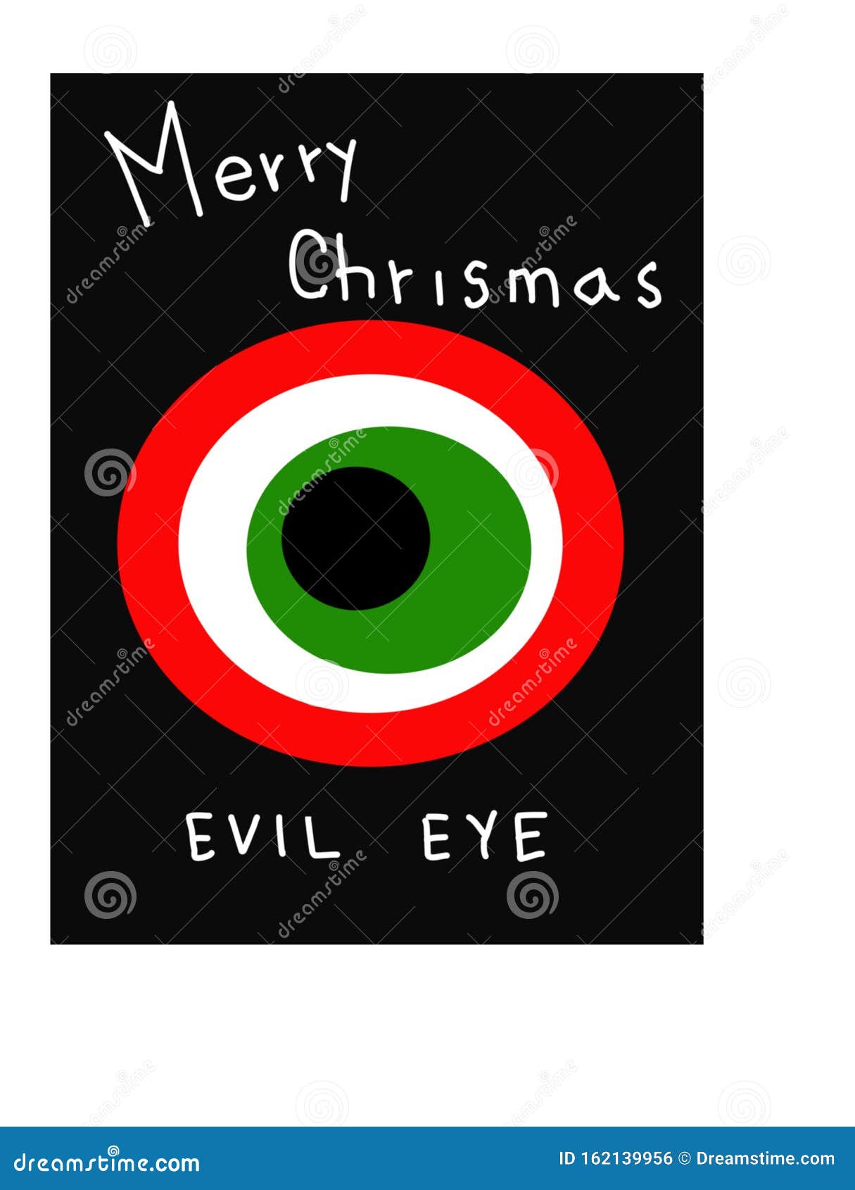 Christmas Evil Eye Symbol Vector with Text Merry Christmas Stock Vector ...