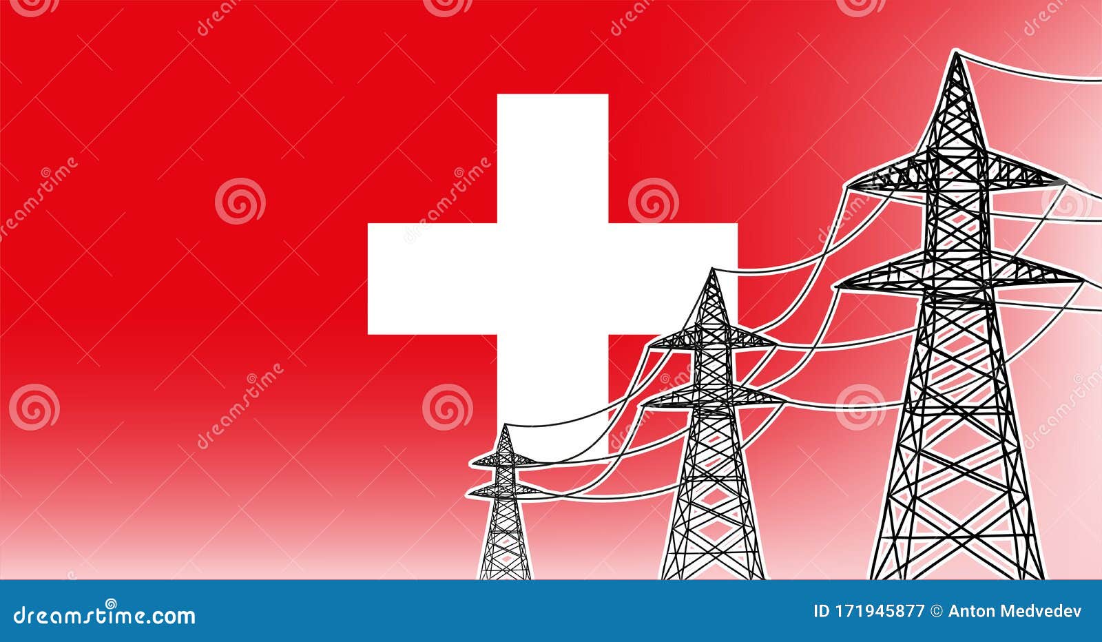 Switzerland Power Supply Lines Concept Stock Illustration ...