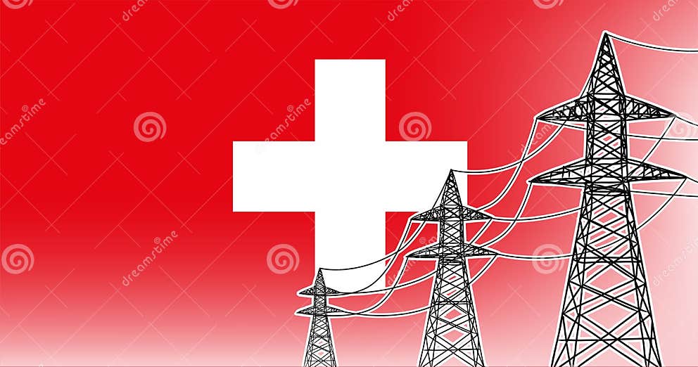 Switzerland Power Supply Lines Concept Stock Illustration ...
