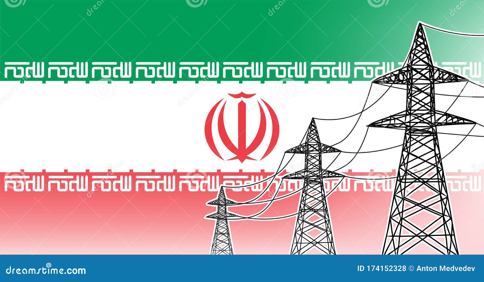Iran Power Supply Lines Concept Stock Vector - Illustration of voltage ...