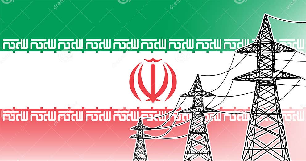 Iran Power Supply Lines Concept Stock Vector - Illustration of voltage ...
