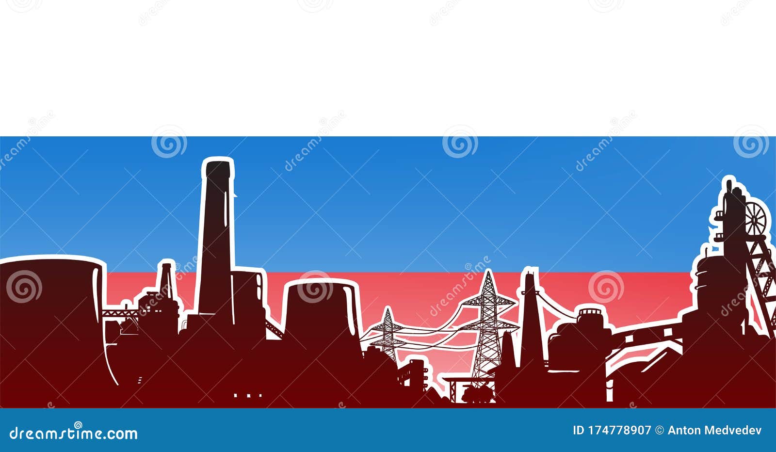 Russia Heavy Industry Vector Illustration Stock Illustration ...