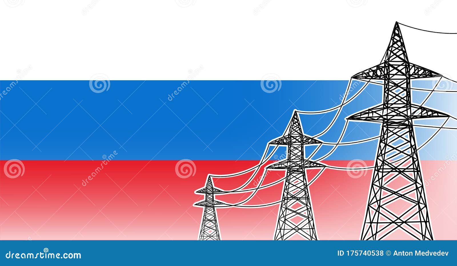 Russia Power Supply Lines Concept Stock Vector - Illustration of lines ...