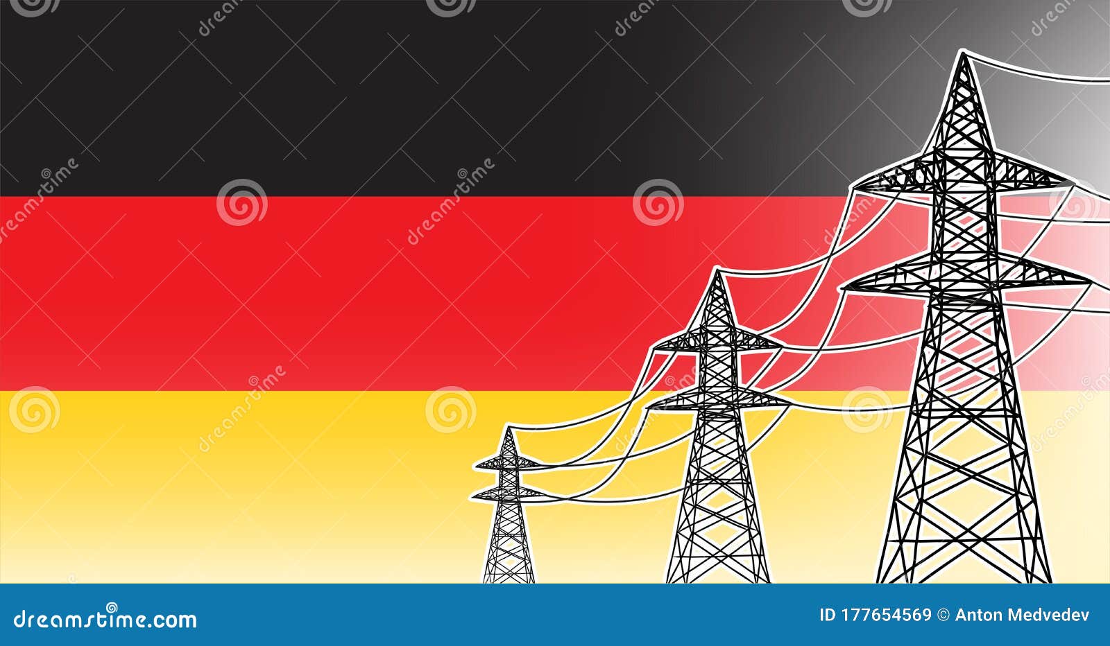 Germany Power Supply Lines Concept Stock Illustration - Illustration of ...
