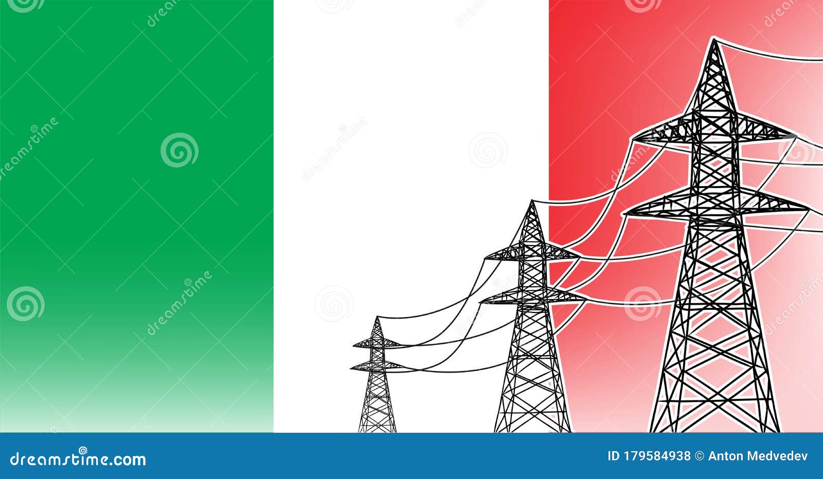 Italy Power Supply Lines Concept Stock Illustration - Illustration of ...