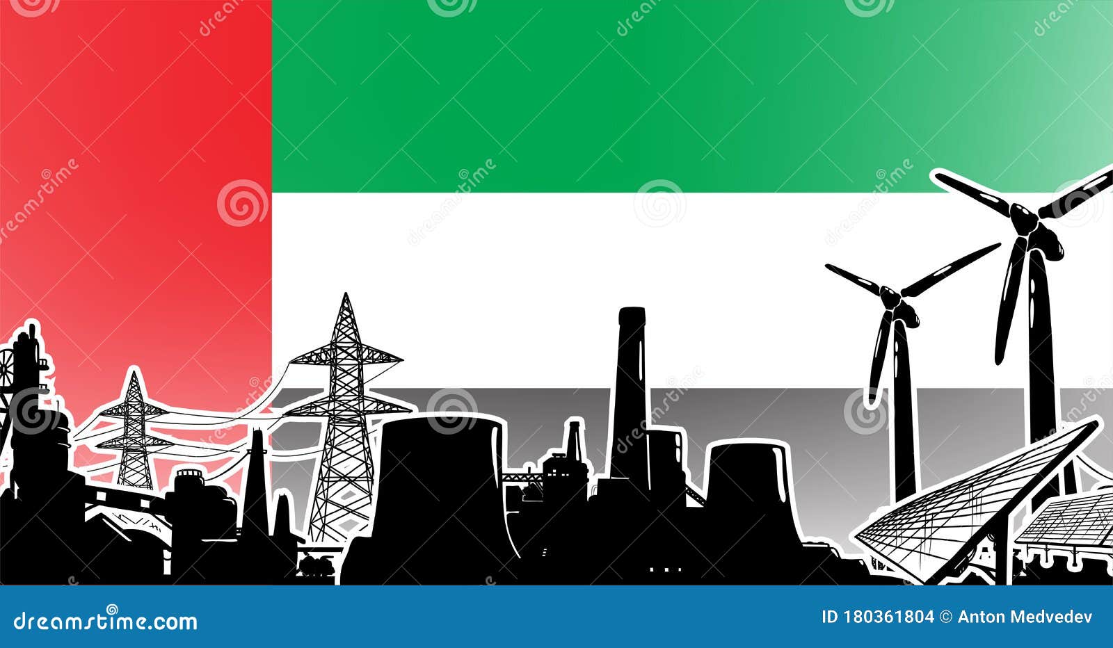 Energy Production in United Arab Emirates Stock Vector - Illustration ...