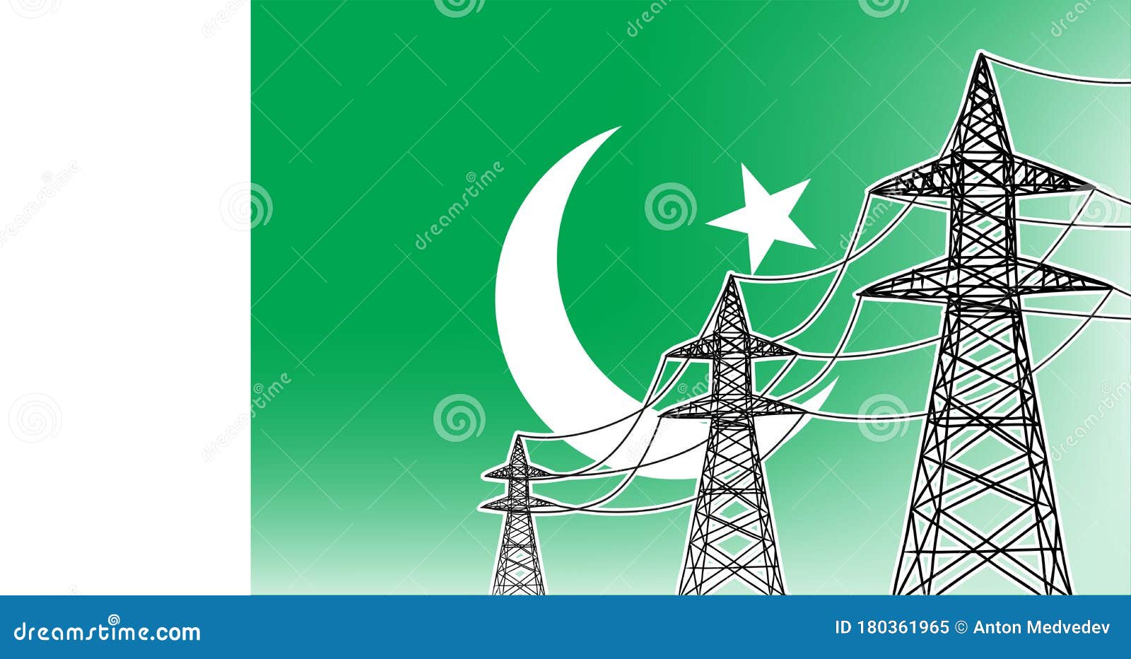 Pakistan Power Supply Lines Concept Stock Illustration - Illustration ...