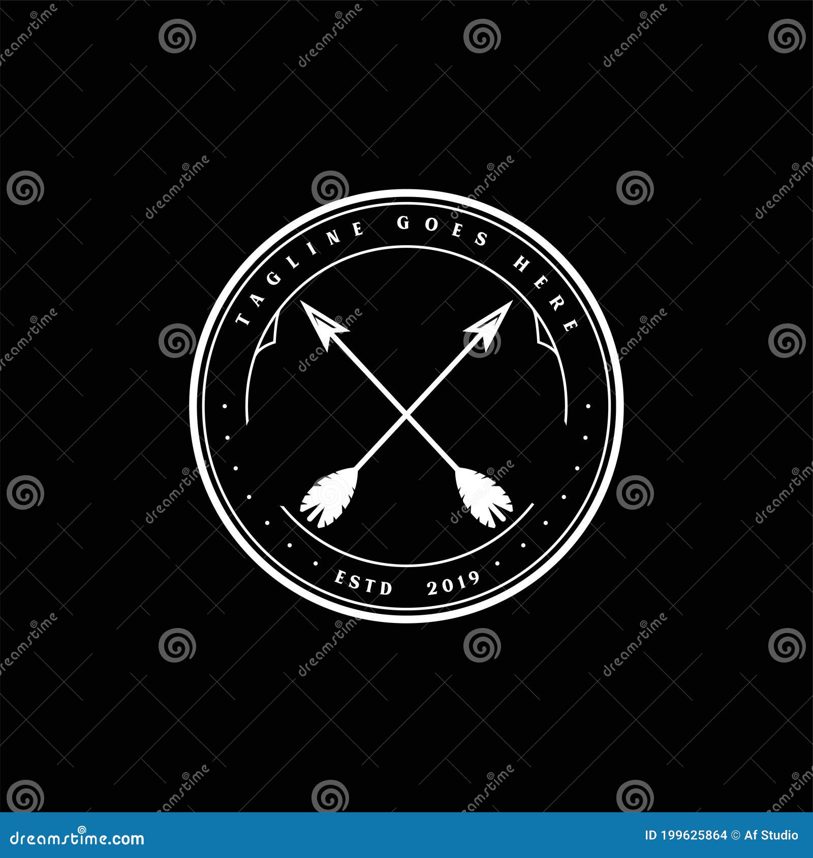 Rustic Retro Vintage Indian Arrow Logo Design Vector Stock Vector ...