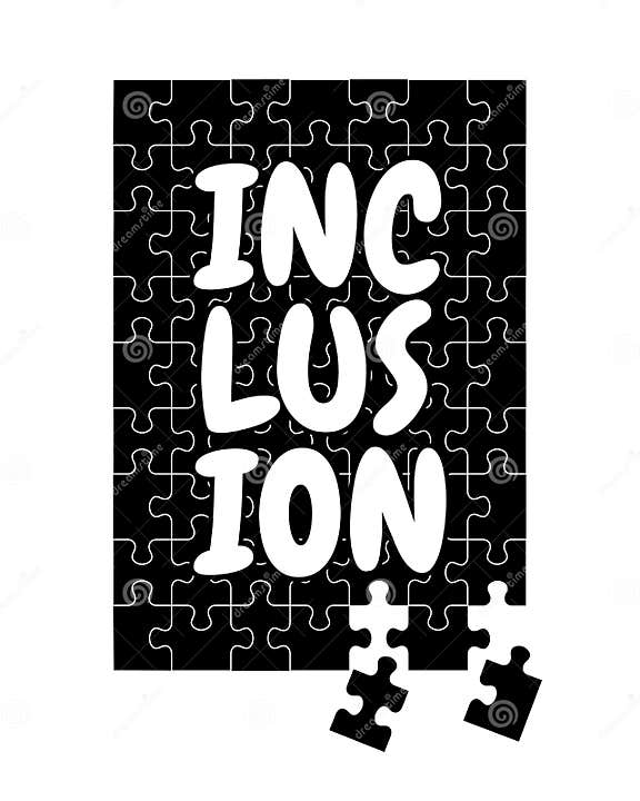 Puzzle with Word INCLUSION As Business Concept for Teamwork Stock ...