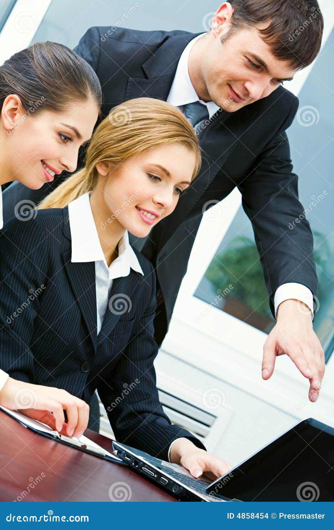 At work stock photo. Image of group, confident, positive - 4858454