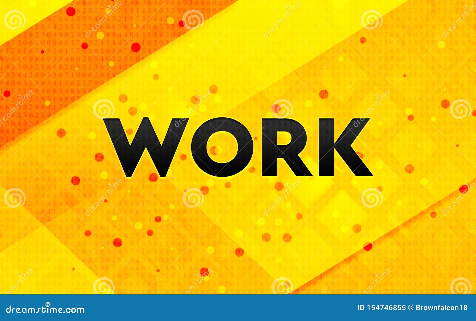 Work Abstract Digital Banner Yellow Background Stock Illustration ...