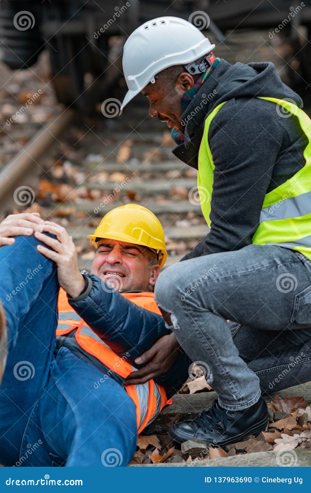 Engineer injured at work stock photo. Image of occupational - 137963690
