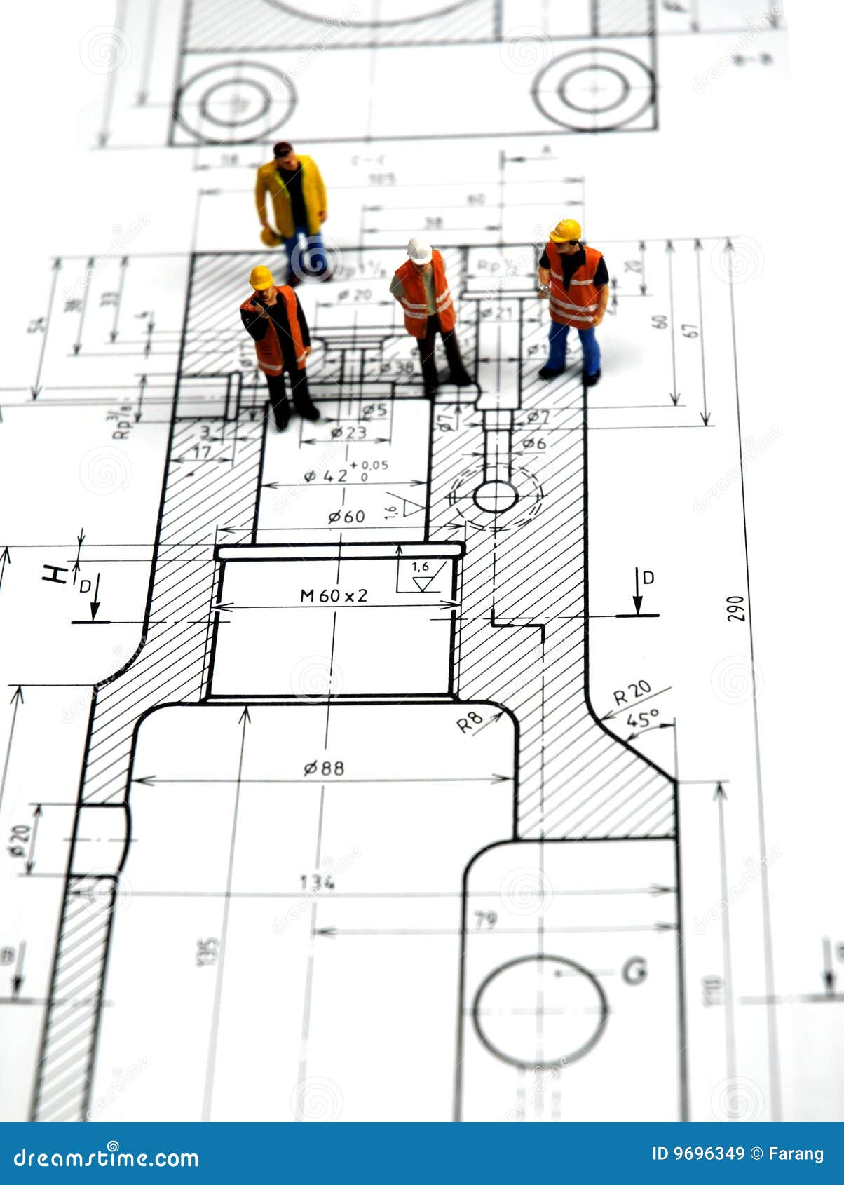 Work according to plan stock image. Image of workmen, workers - 9696349