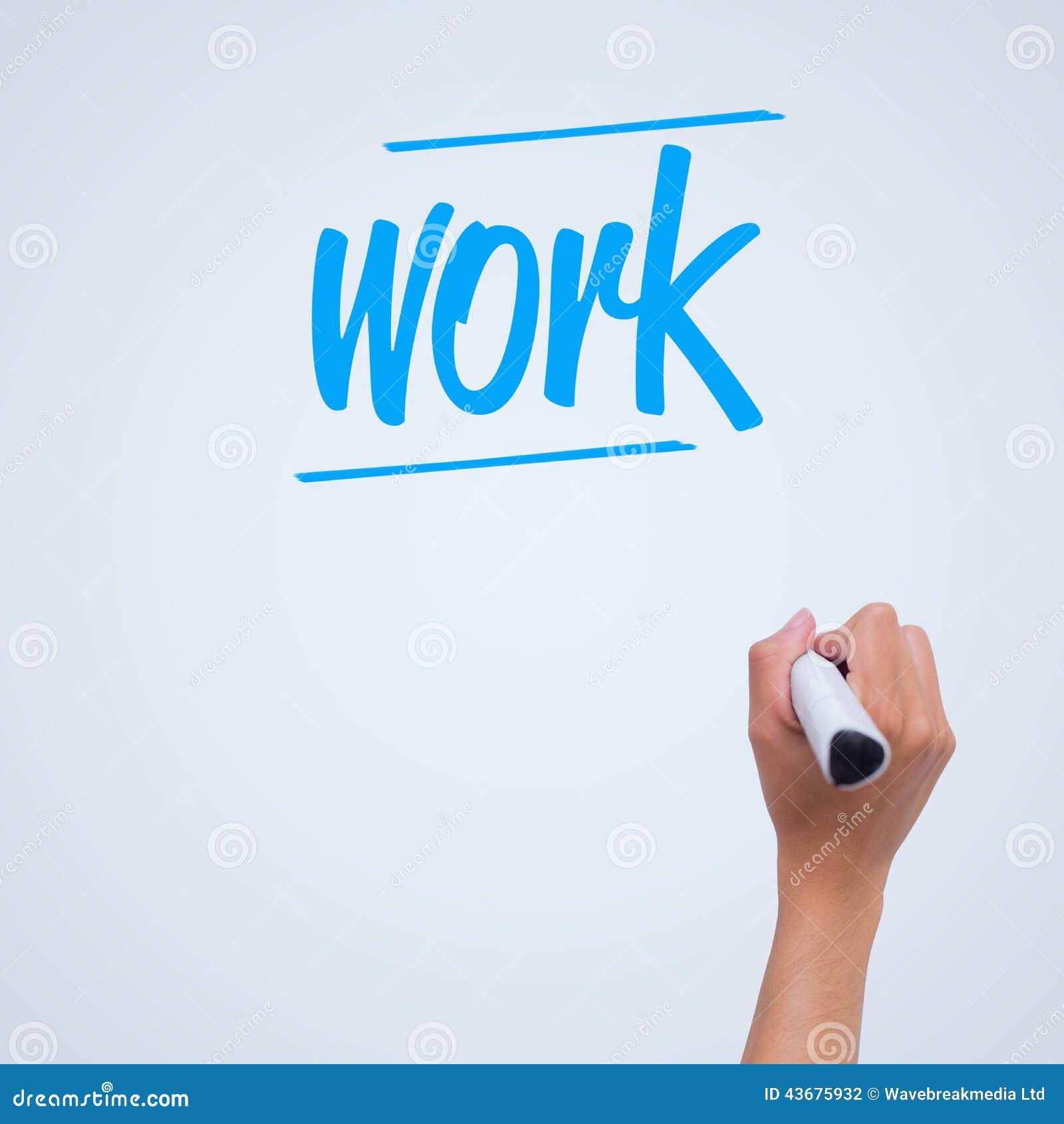 Work Against Female Hand Writing with Marker Stock Photo - Image of ...