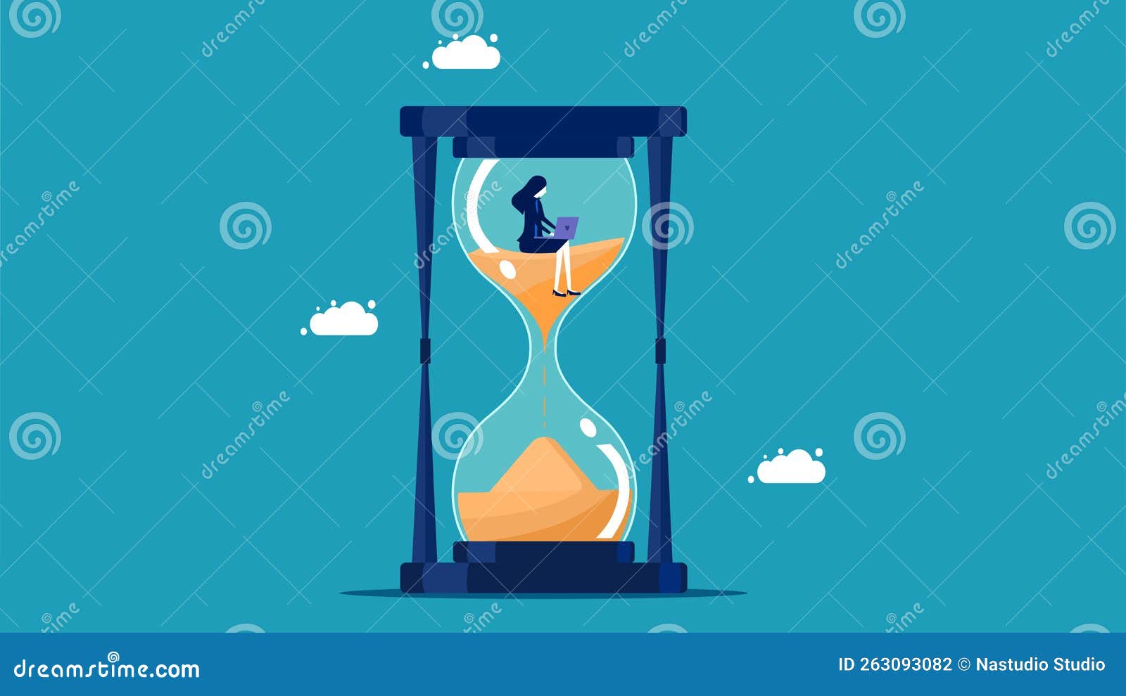 Work Against Time. Efficiency in Working Time Stock Vector ...