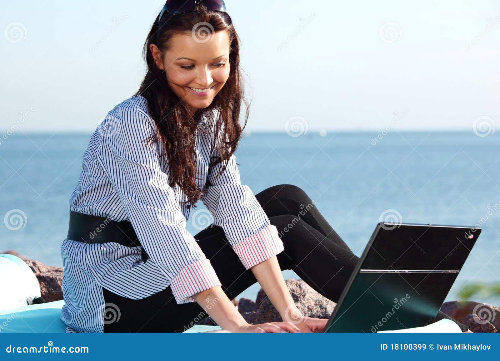 Work on air stock image. Image of internet, adult, cloud - 18100399