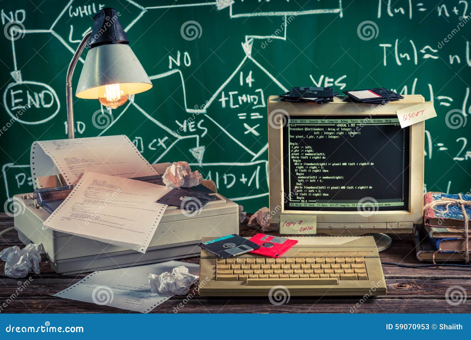 Work on Algorithm in the Vintage Computer Lab Stock Image - Image of ...