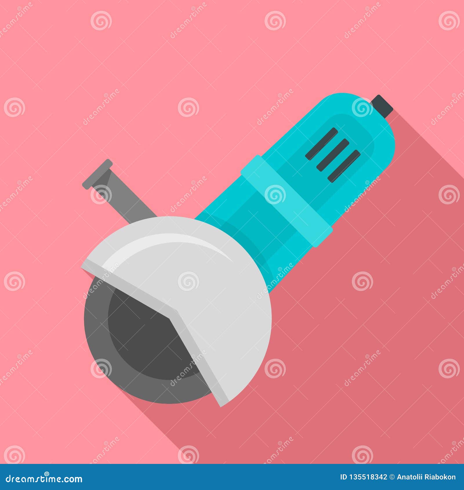 Work Angle Grinder Icon, Flat Style Stock Vector - Illustration of ...