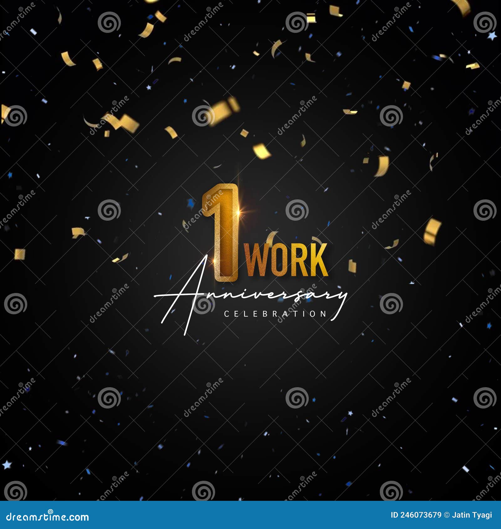Work Anniversary Celebration Abstract with Golden Text Stock Image ...