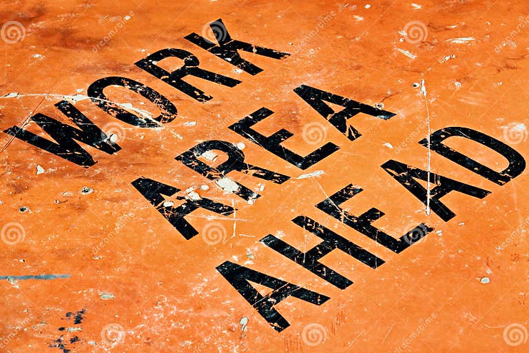 Work area ahead stock image. Image of orange, industrial - 2023897