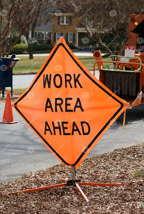 Work area sign stock image. Image of construction, city - 4180749