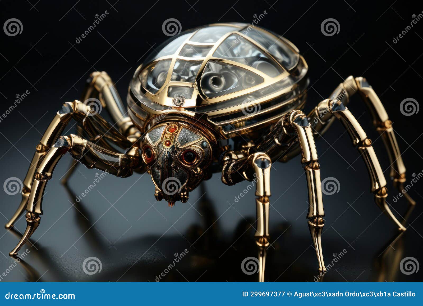 Work of Art of a Spider, Made of Liquid Metal. Stock Illustration ...