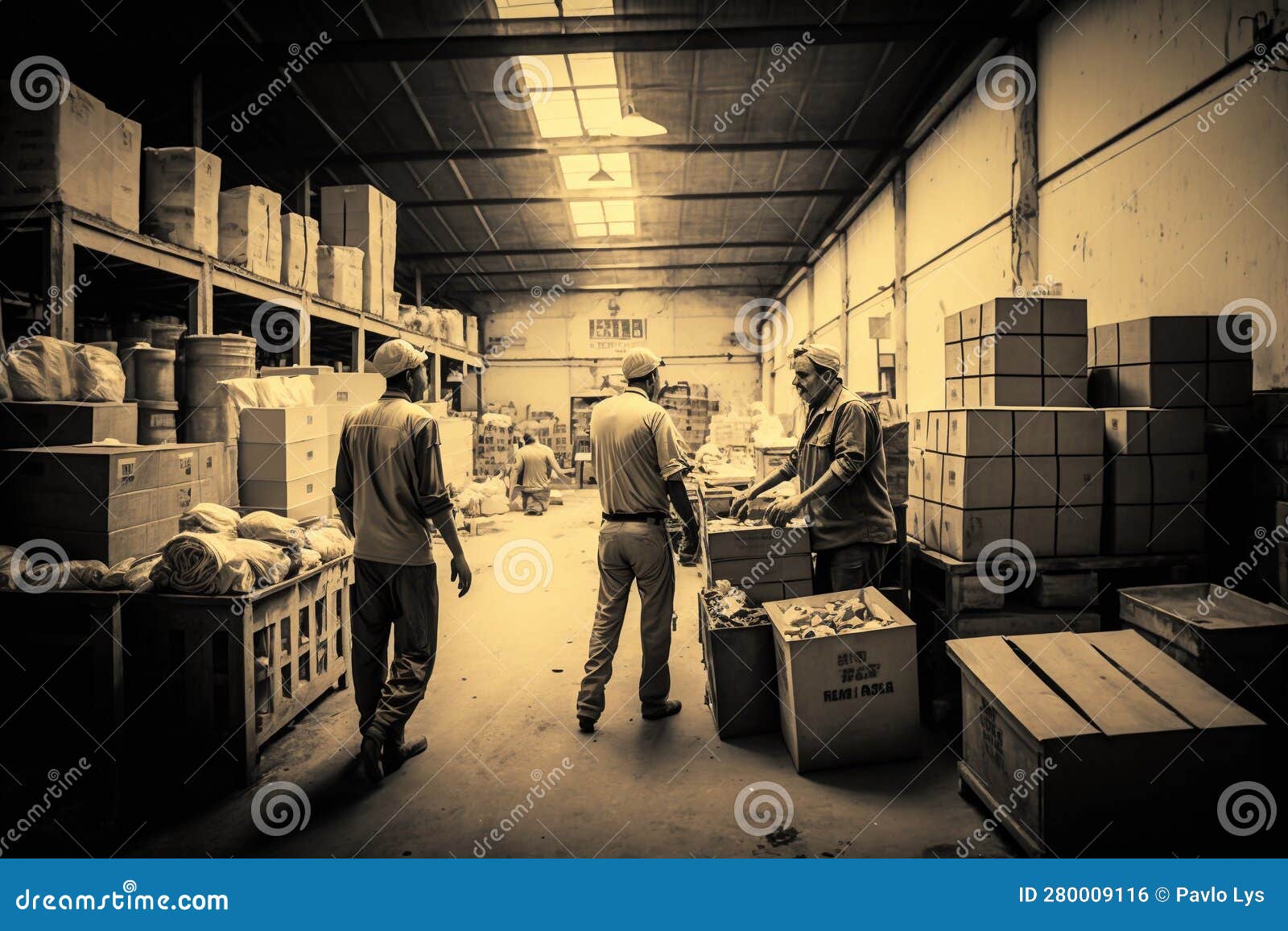 Work As a Storekeeper in a Warehouse. AI Generated Stock Illustration ...