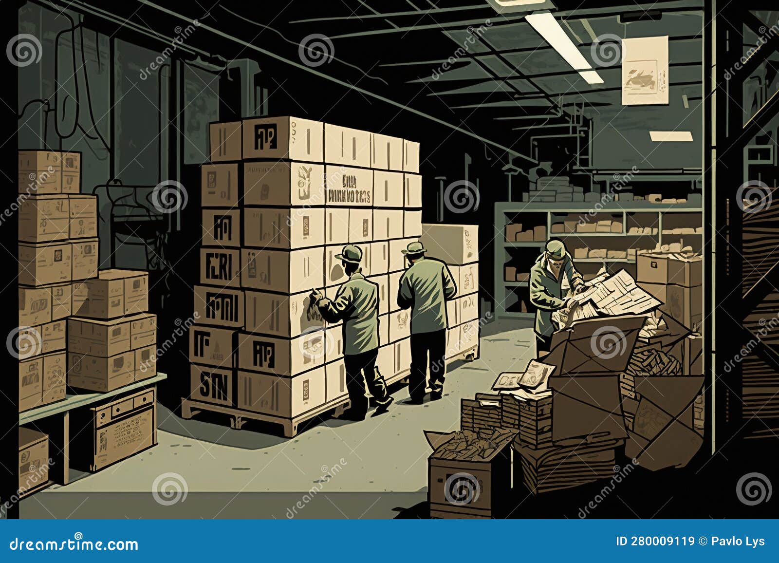 Work As a Storekeeper in a Warehouse. AI Generated Stock Illustration ...