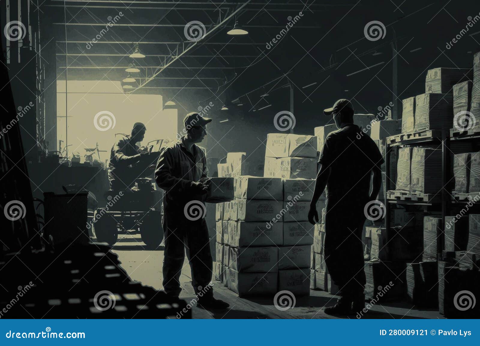 Work As a Storekeeper in a Warehouse. AI Generated Stock Illustration ...