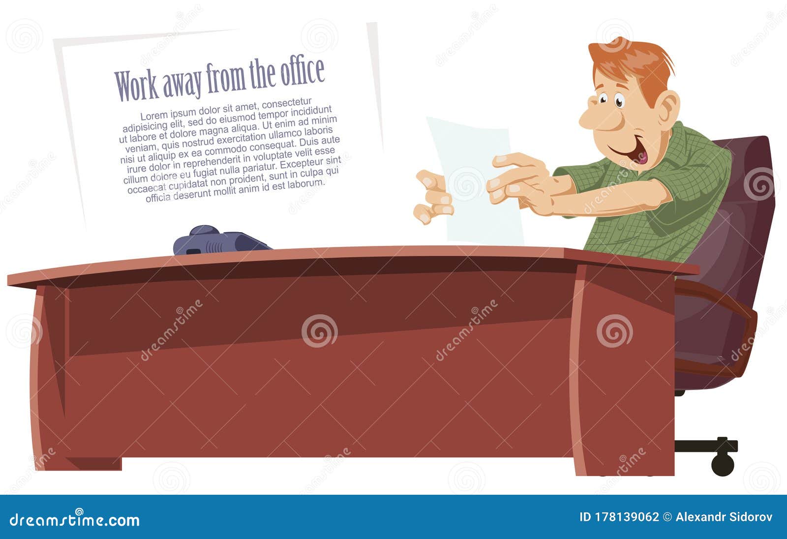 Work Away from the Office. Job at Home. Funny People Stock Vector ...