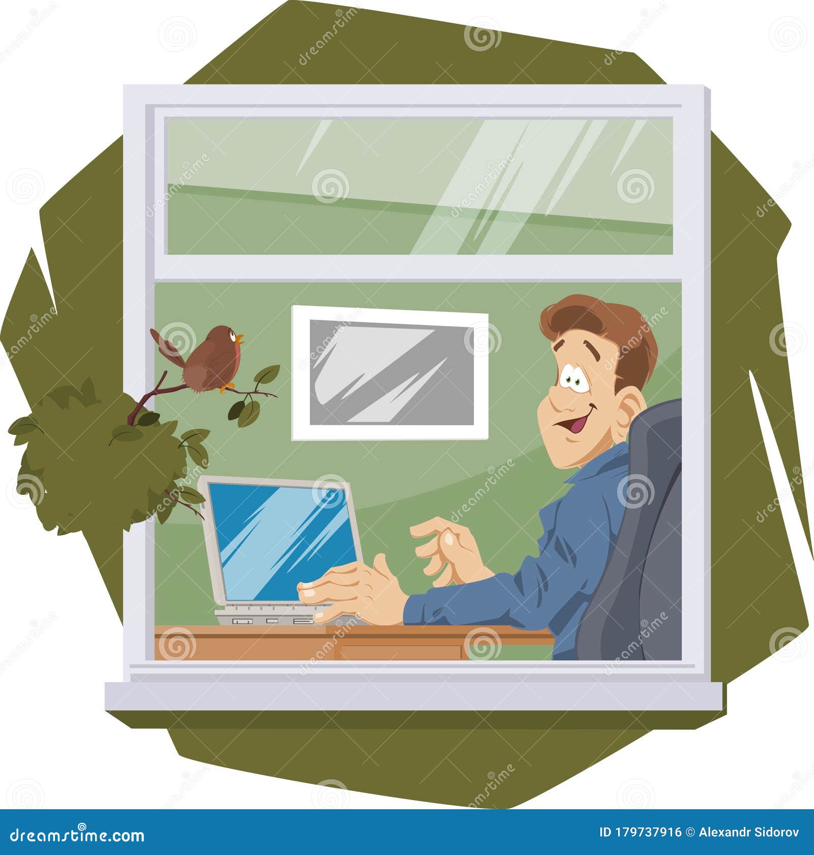 Work Away from the Office. Job at Home Stock Vector - Illustration of ...