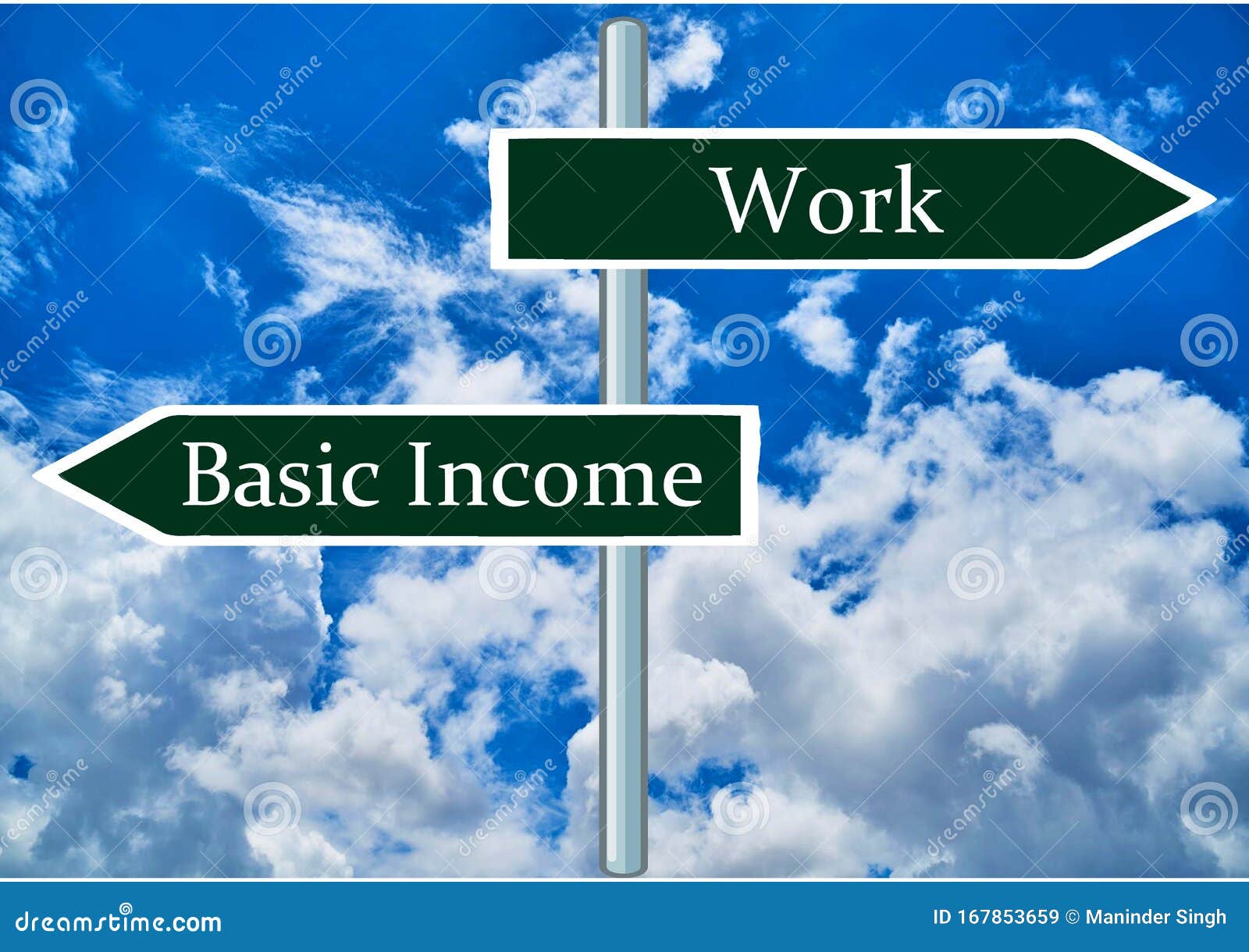 Work And Basic Income Money Signs Stock Image Image Of White Blue 167853659 8307
