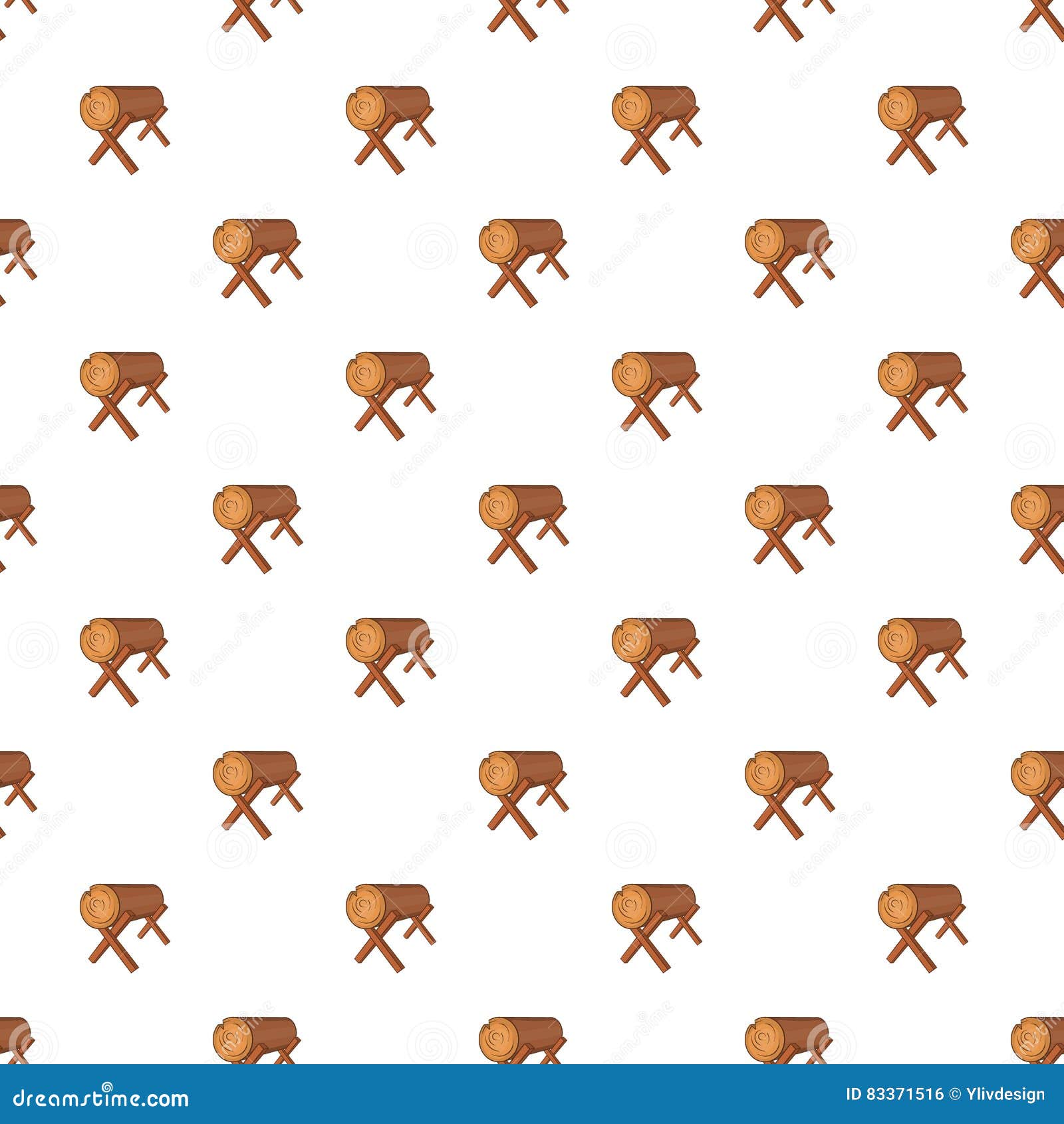 Work Bench with the Log Pattern, Cartoon Style Stock Vector ...