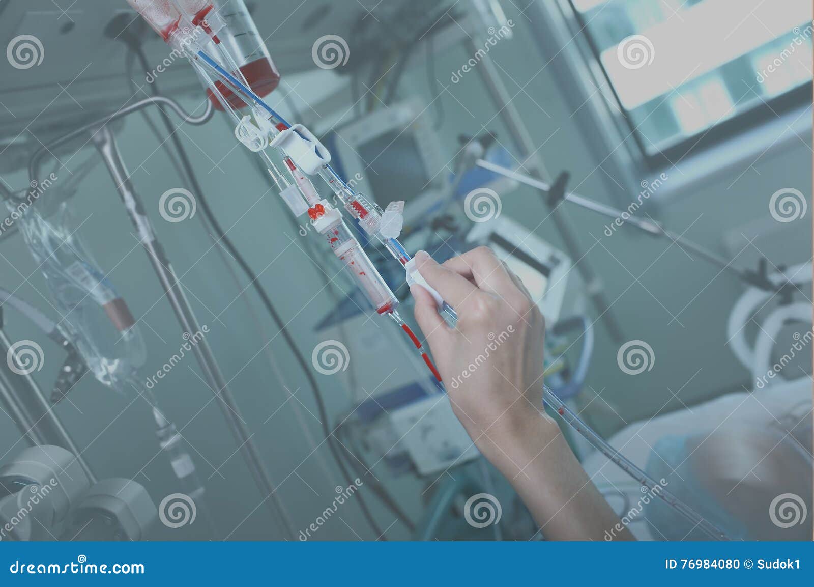 Work with Blood (blood Transfusion) in a Hospital Ward Stock Photo ...