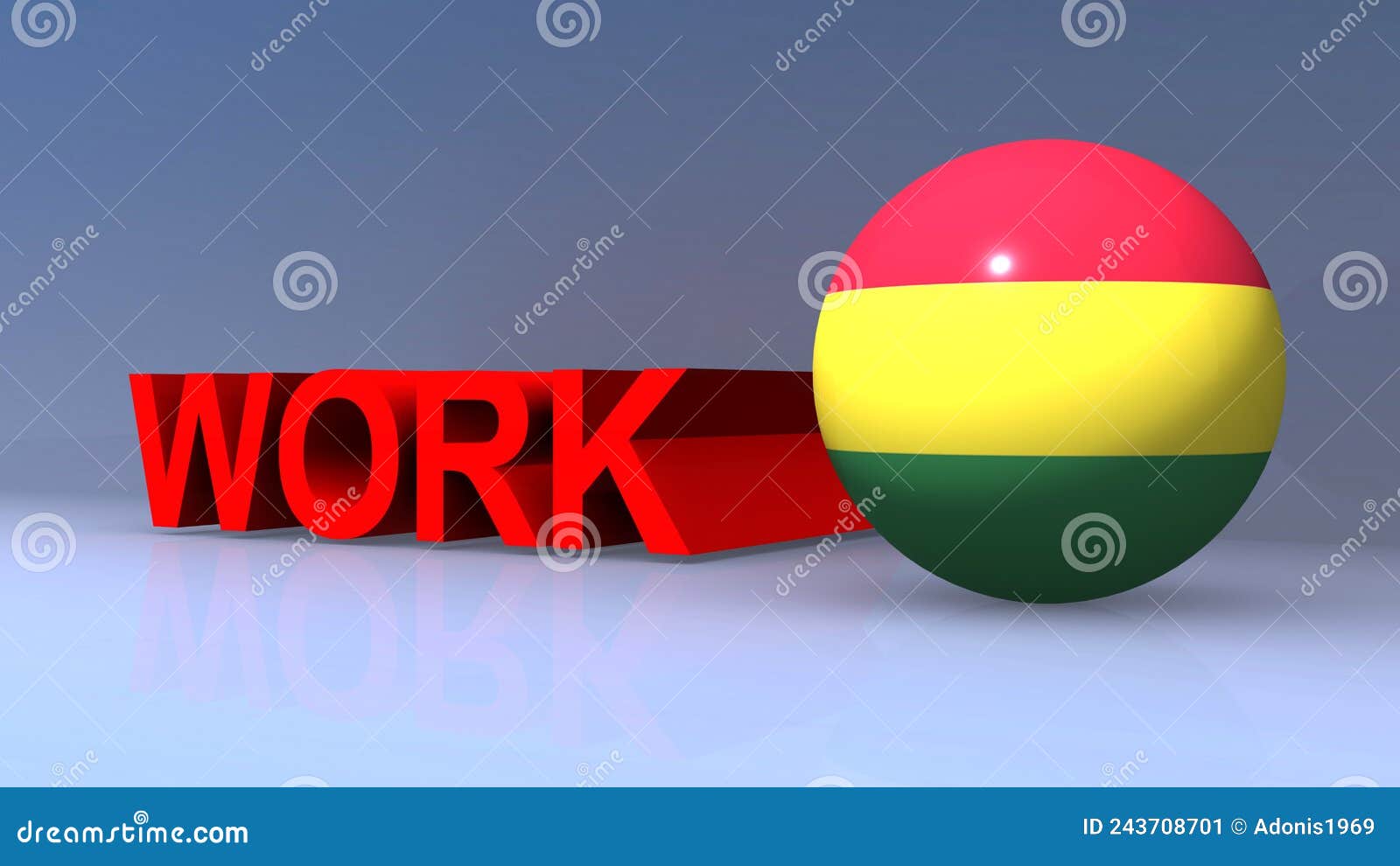 Work with Bolivia Flag on Blue Stock Illustration - Illustration of ...