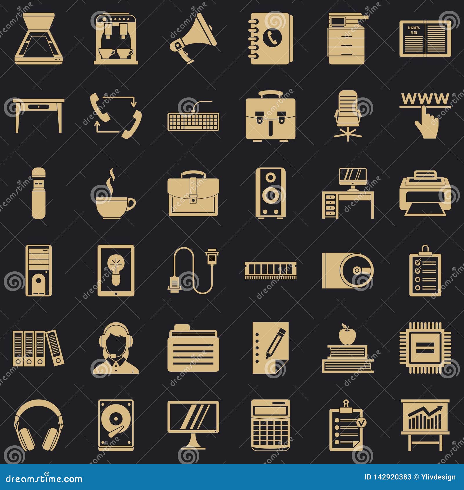 Work Book Icons Set, Simple Style Stock Vector - Illustration of ...